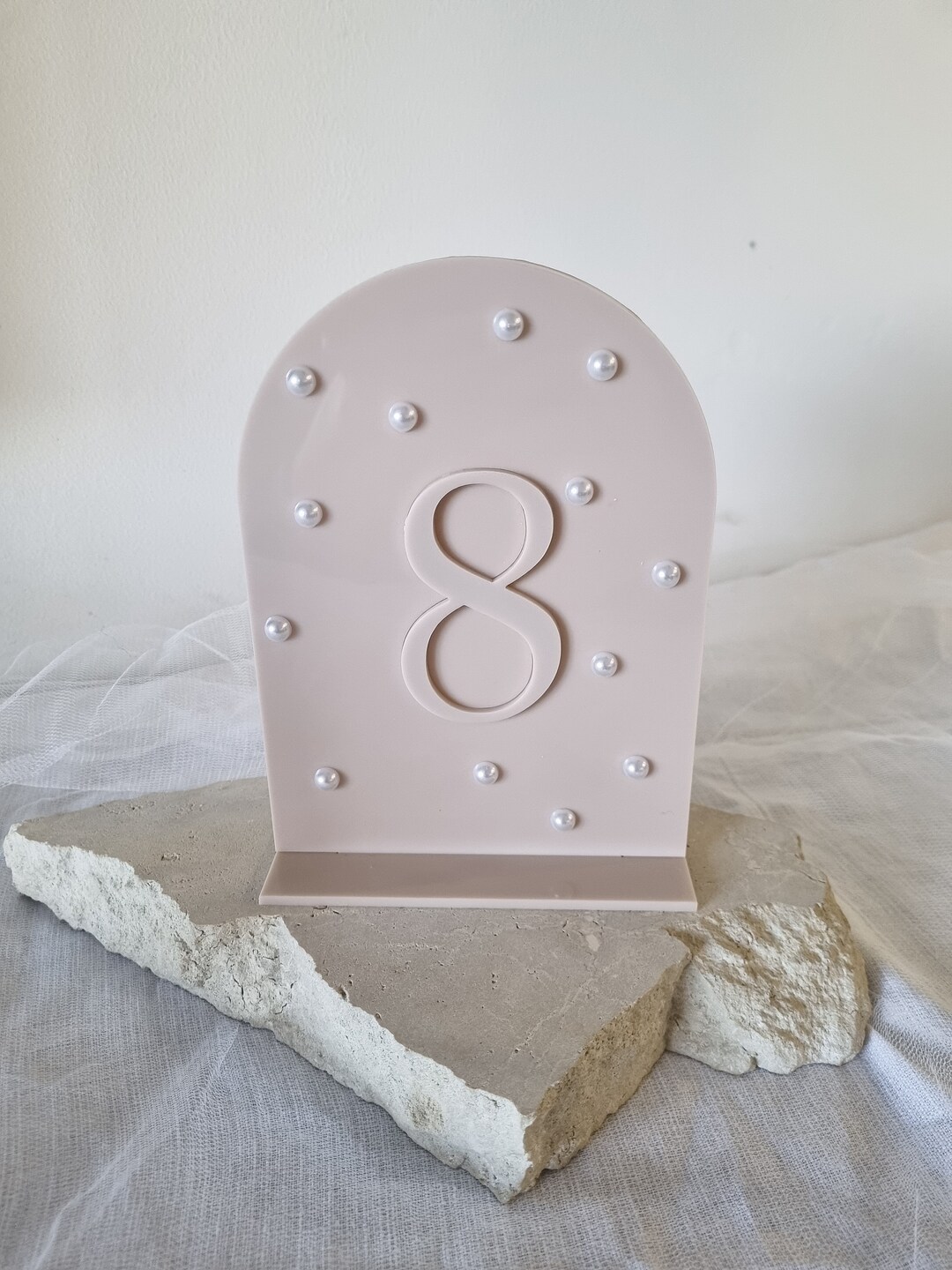 Wedding Table Number Pearl, Neutral Table Sign, Table Sign Wedding ...