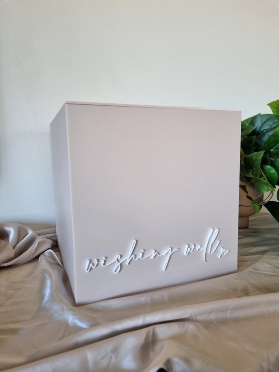 Acrylic Wishing Well Box Custom Cards and Wishes Box Wedding | Etsy