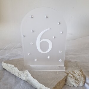 Wedding Table Number Pearl, Neutral Table Sign, Table Sign Wedding ...
