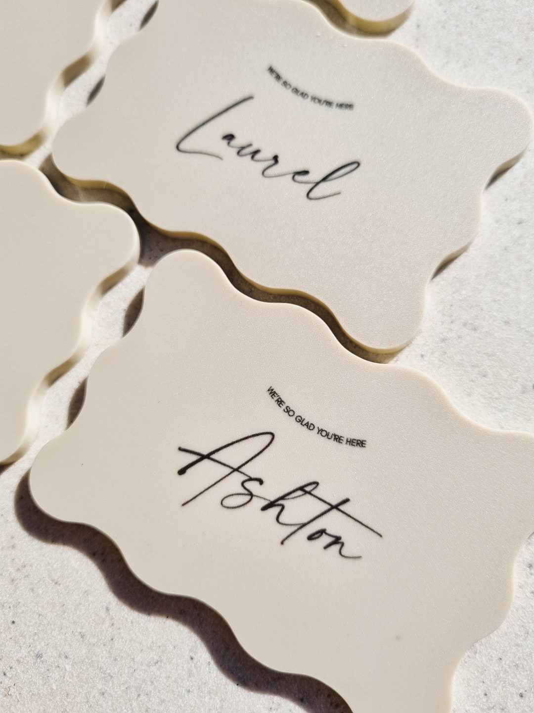 Acrylic Place Cards Wavy, Acrylic Tag With Name, Personalised Wedding ...