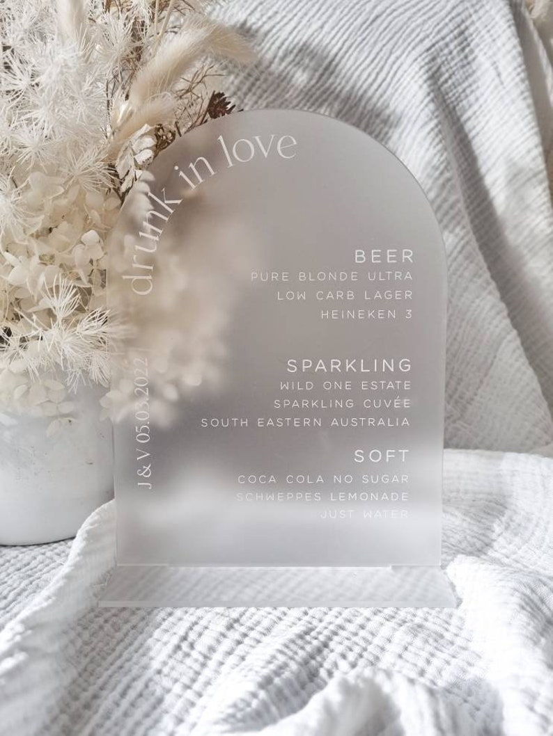 Acrylic Arch Bar Menu Drunk in Love Bar Sign Bar Sign Event - Etsy