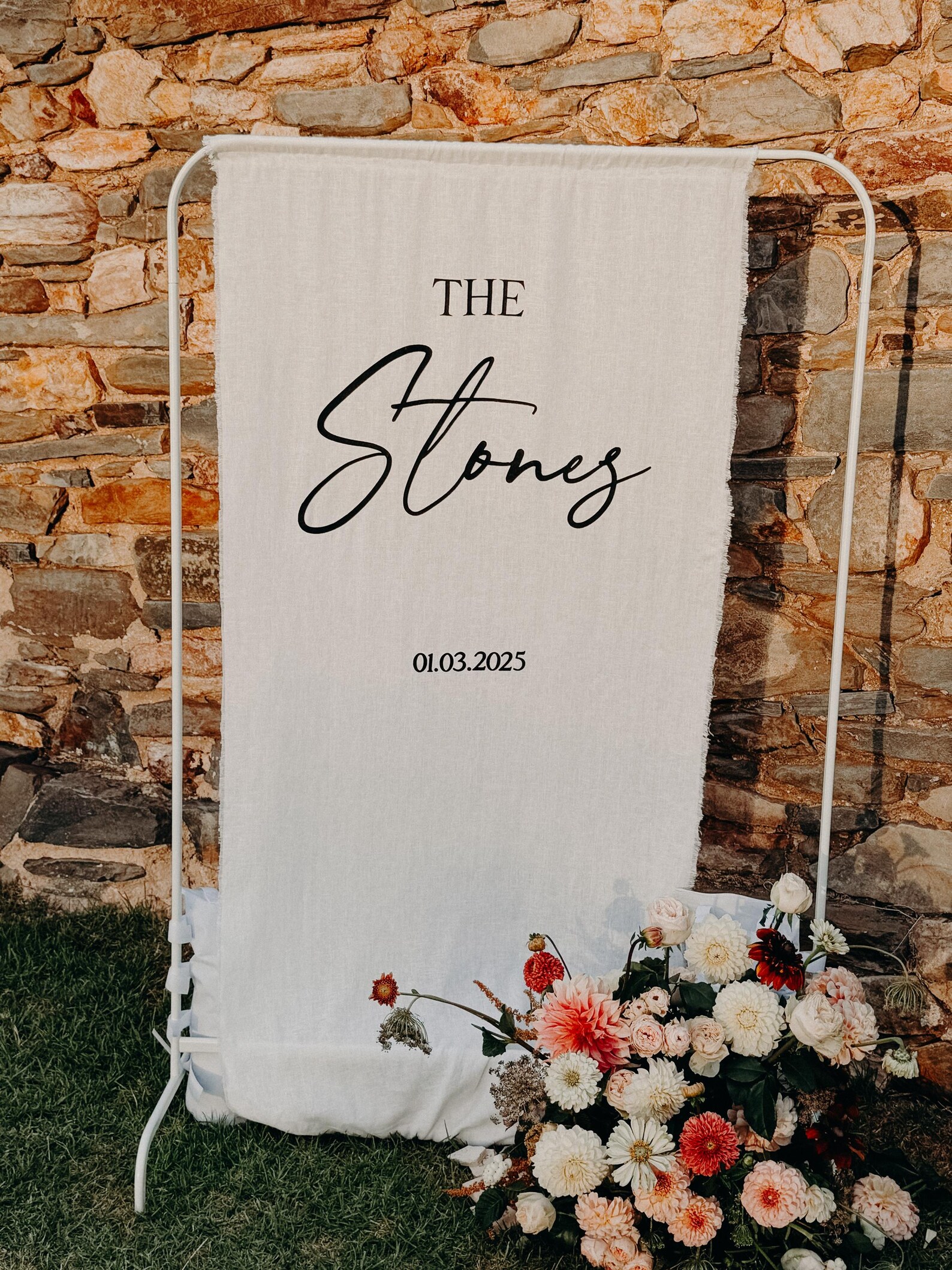 Linen Welcome Sign for Wedding, Event Sign, Fabric Sign, Hanging ...