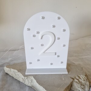 Wedding Table Number Pearl, Neutral Table Sign, Table Sign Wedding ...
