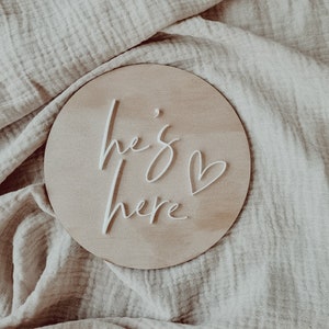 Double Sided He's Here She's Here, He's Here Sign, She's Here Sign ...