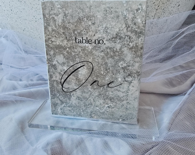 3D Black Matte Limestone Stone Table Numbers Wedding Unique Signage ...