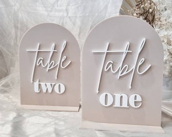Wedding Table Number, Neutral Table Sign, Table Sign Wedding, Modern ...