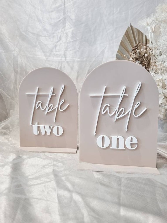 Wedding Table Number Neutral Table Sign Table Sign Wedding - Etsy