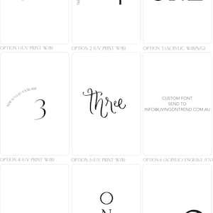 Wedding Table Number Stone Cursive and Serif, Neutral Table Sign, Table ...