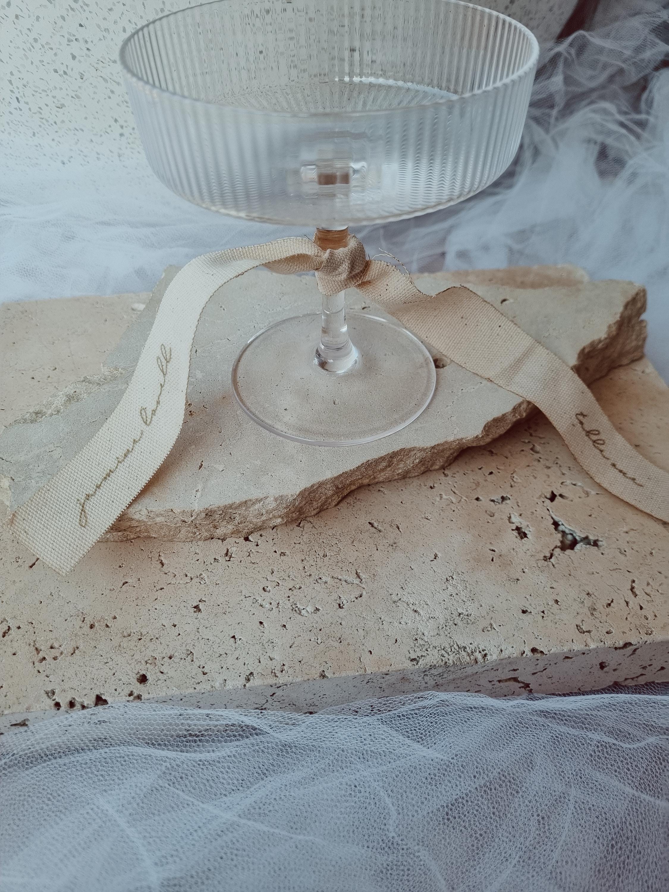 Linen Fabric Place Cards Gold Font, Minimal Wedding Drink Tags, Guests ...