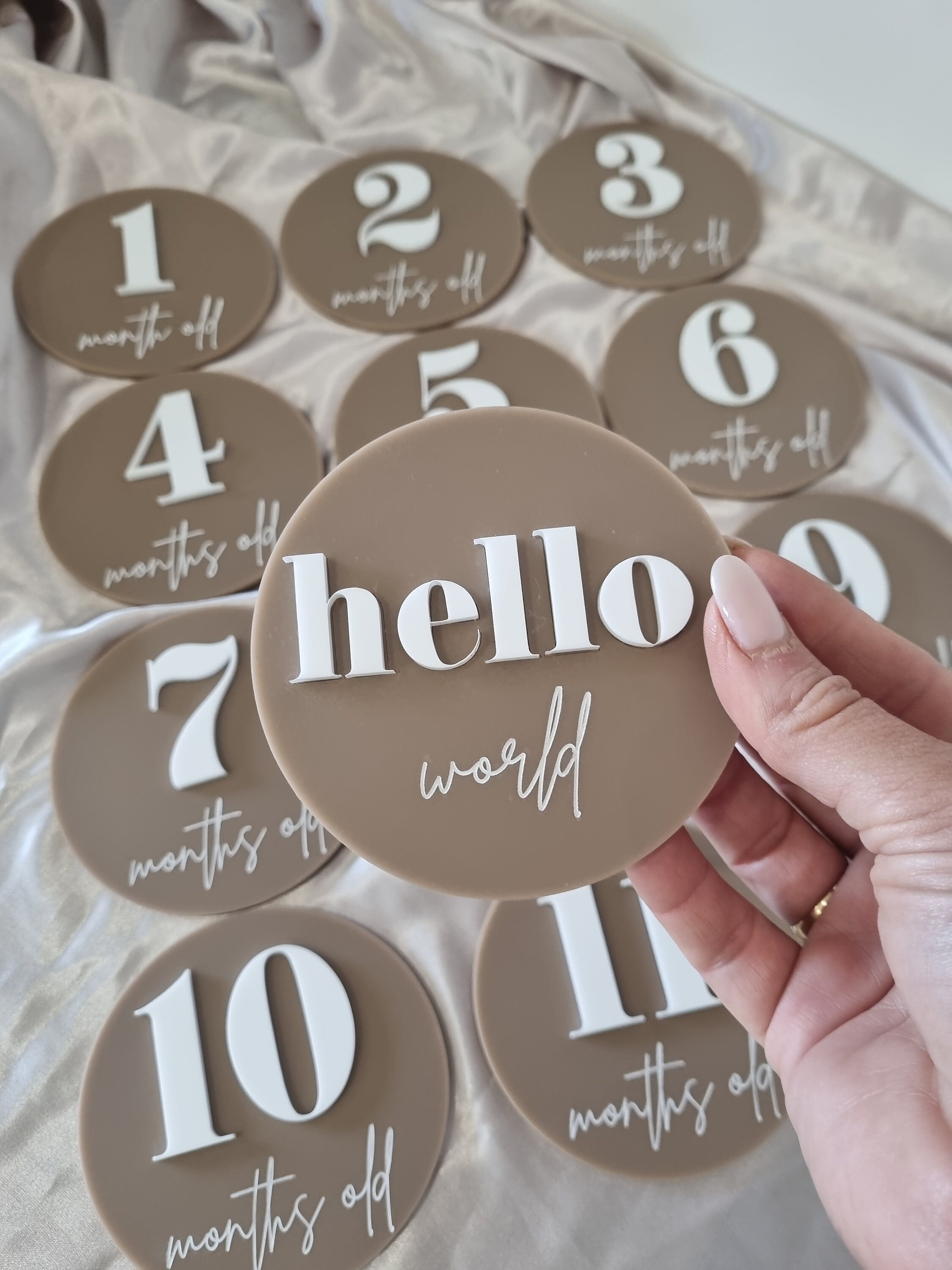 Monthly Milestone Cards Acrylic Baby Milestone Circles Baby | Etsy