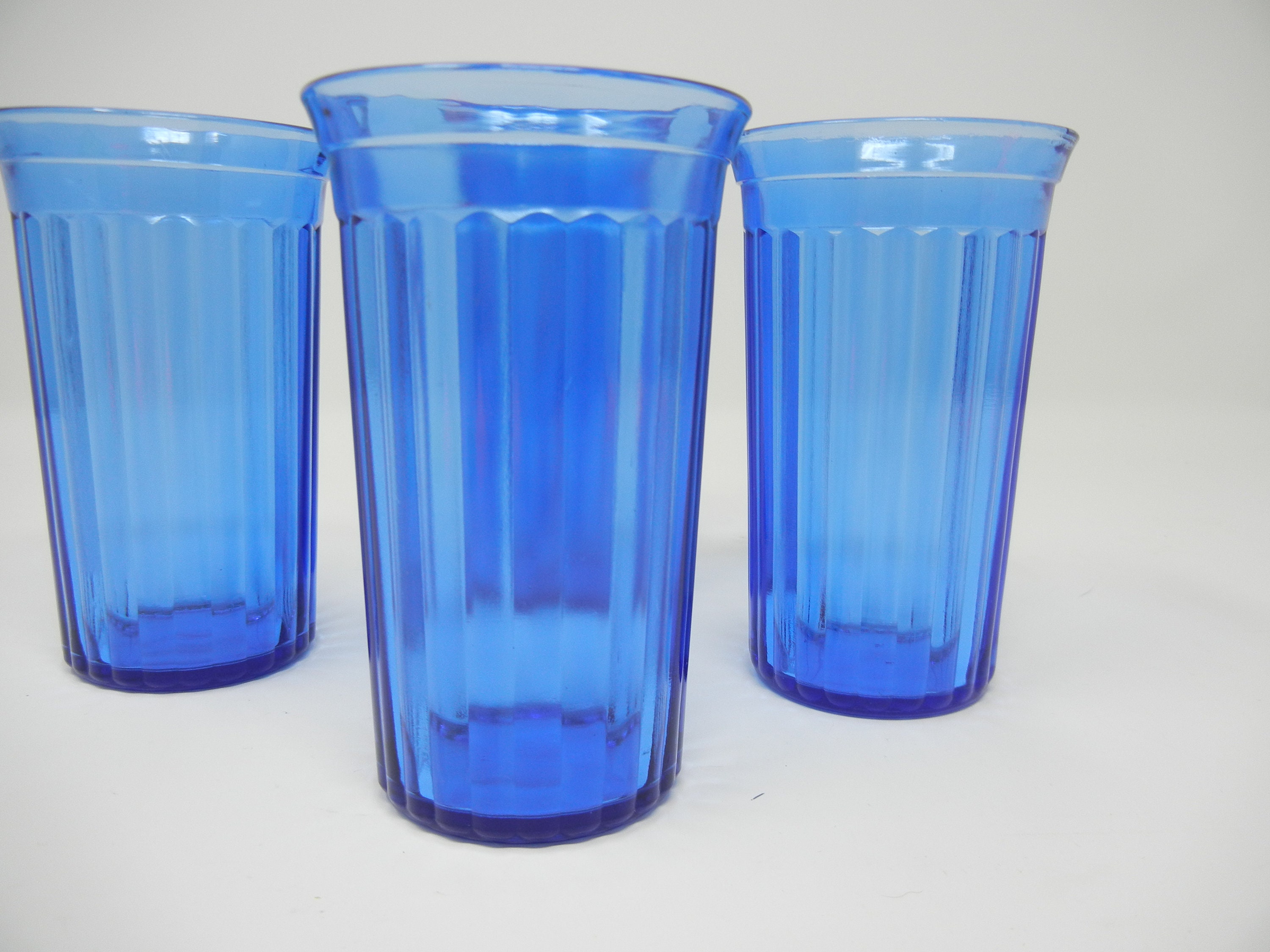 Aurora Cobalt ritz Blue 8 Oz Flat Tumblers by Hazel Atlas. Set of 4 - Etsy