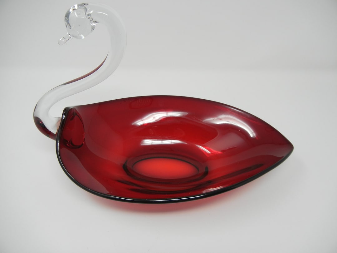 Ruby and Clear 12 Pall Mall Swan by Duncan & Miller - Etsy