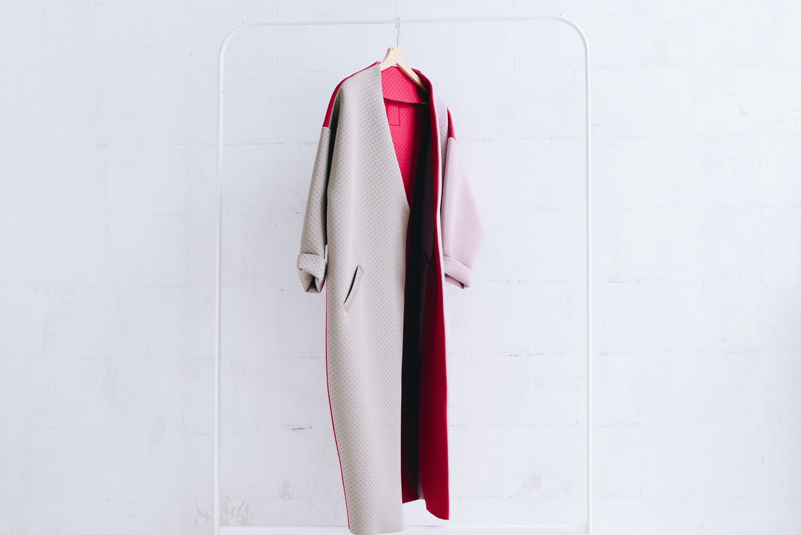 Color Block Coat, Raspberry Pink Coat, Boho Kimono Coat, Plus Size Coat ...