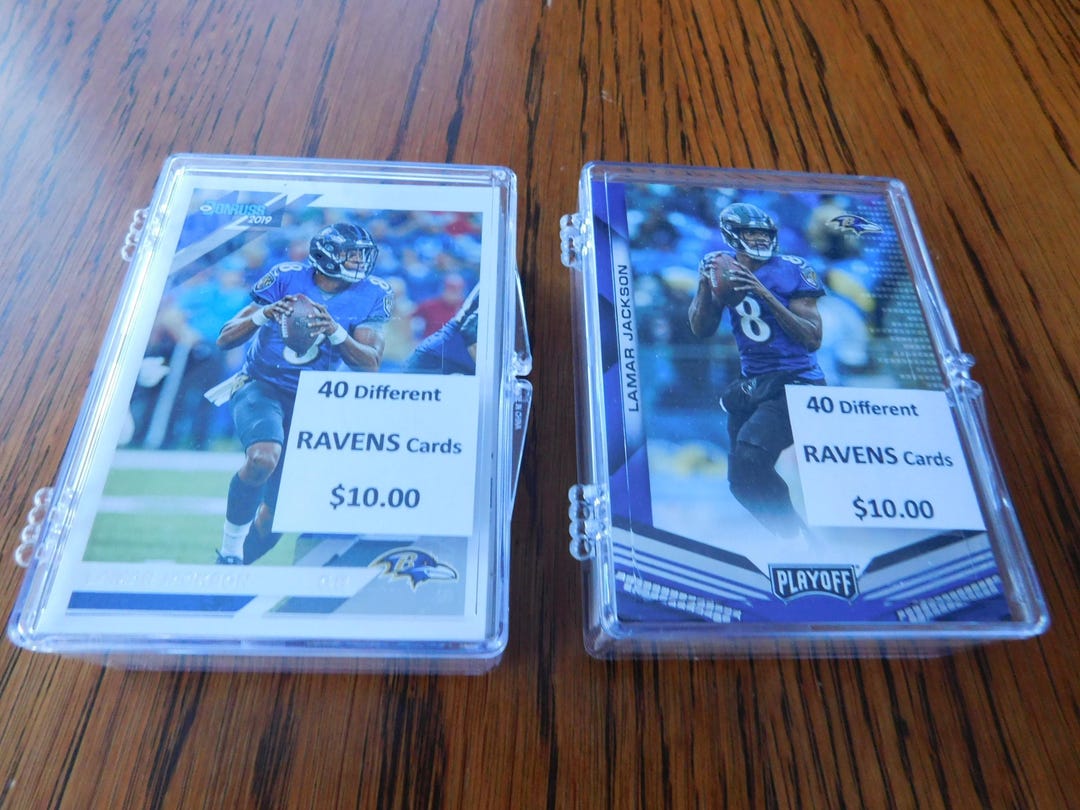 40 Different RAVENS Football Cards in a Clear Plastic Gift Box for ...