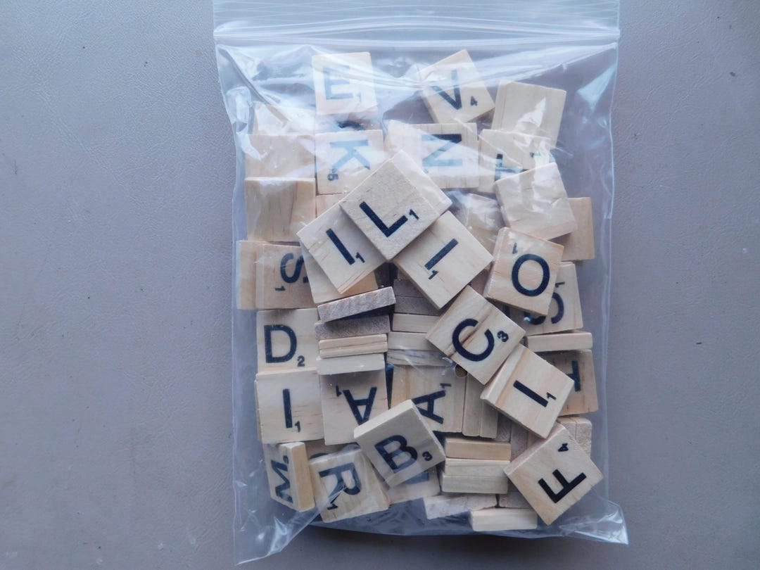 100 Wood Alphabet Letter Tiles, Each Measuring 3/4" X 11/16" and 1/8 ...