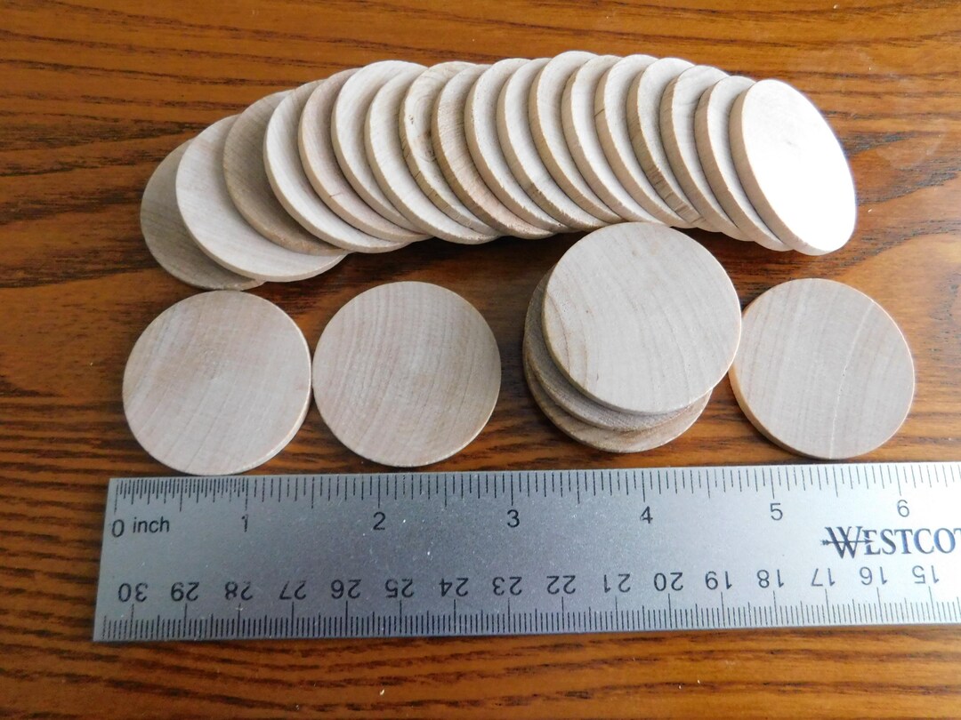 25 WOOD DISCS (wooden Nickels) 1-1/2" Diameter, 1/8" Thick for Crafts ...