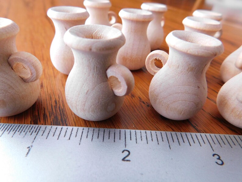 10 Unfinished Wood Miniature Pitchers: Dollhouse Craft Supplies - Etsy