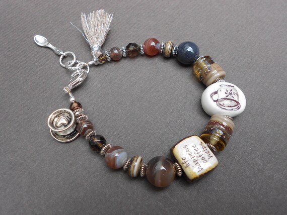 Coffee Lover Braceletbarista Braceletagate Braceletcharm | Etsy UK