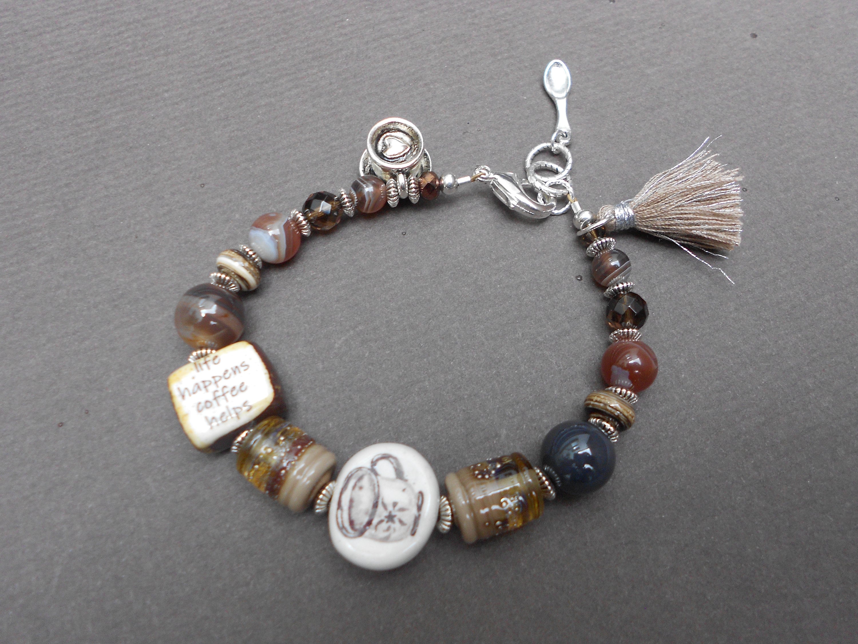 Coffee Lover Braceletbarista Braceletagate Braceletcharm - Etsy UK