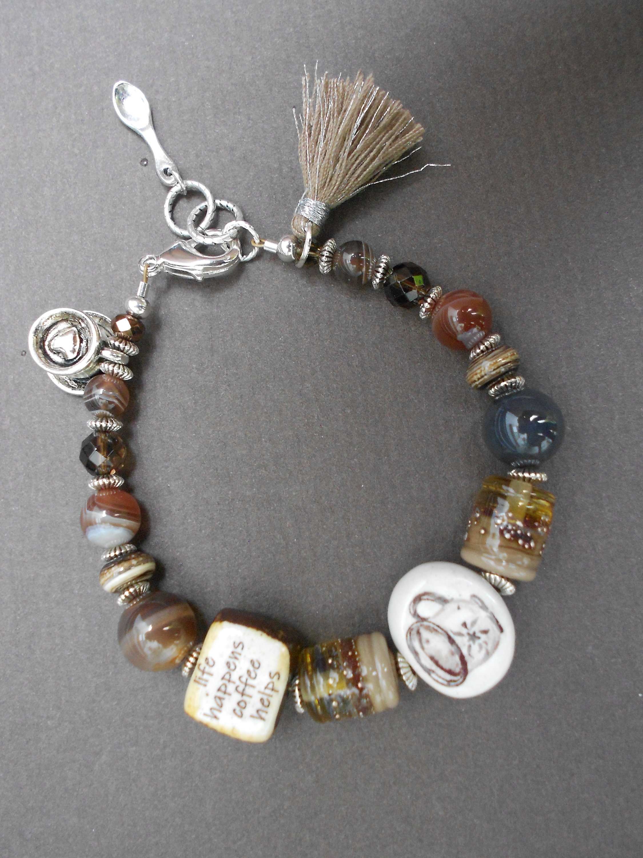 Coffee Lover Braceletbarista Braceletagate Braceletcharm - Etsy UK