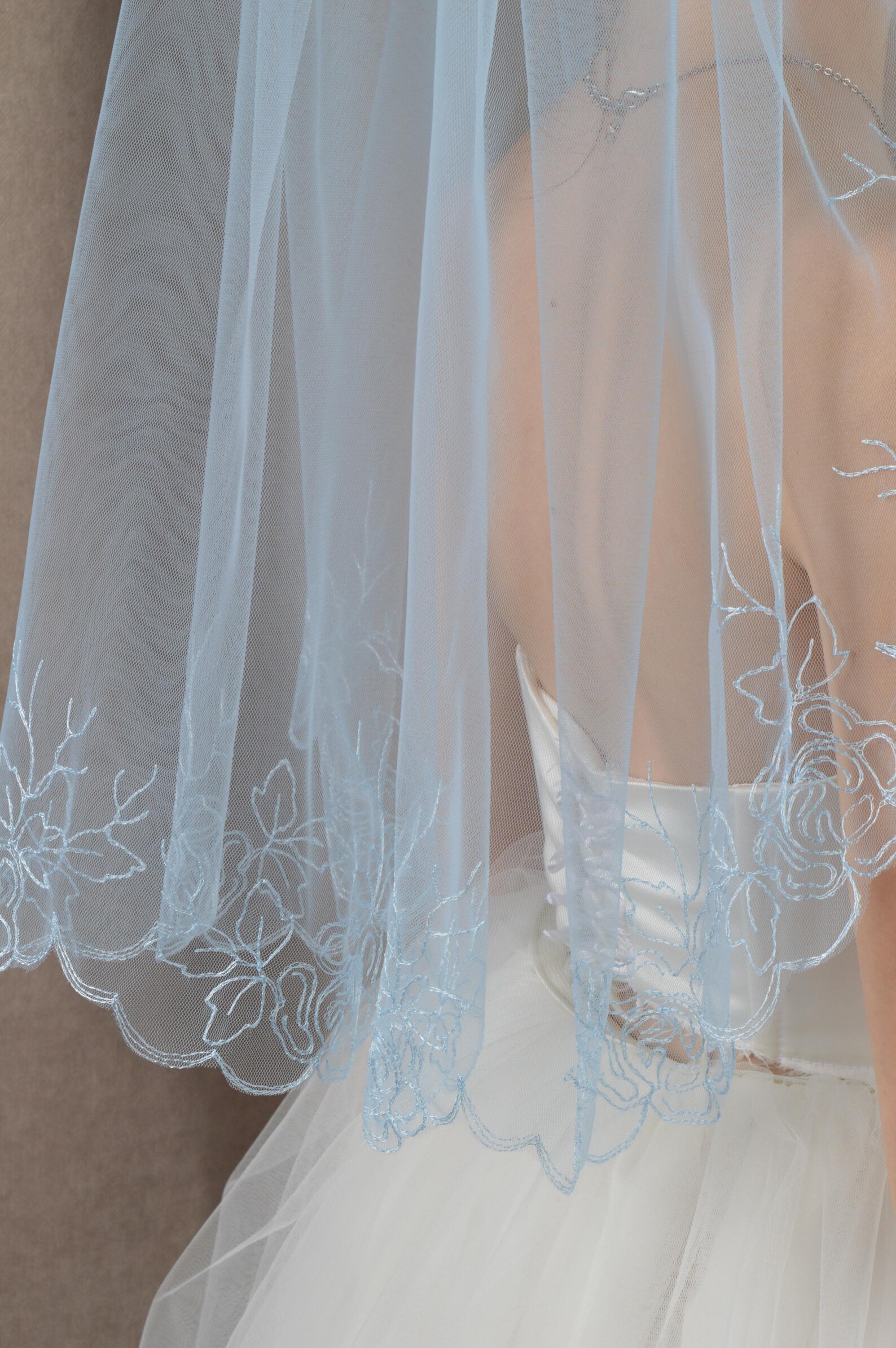 Sky Blue Veil for First Communion, Children Girl's First Communion Veil ...