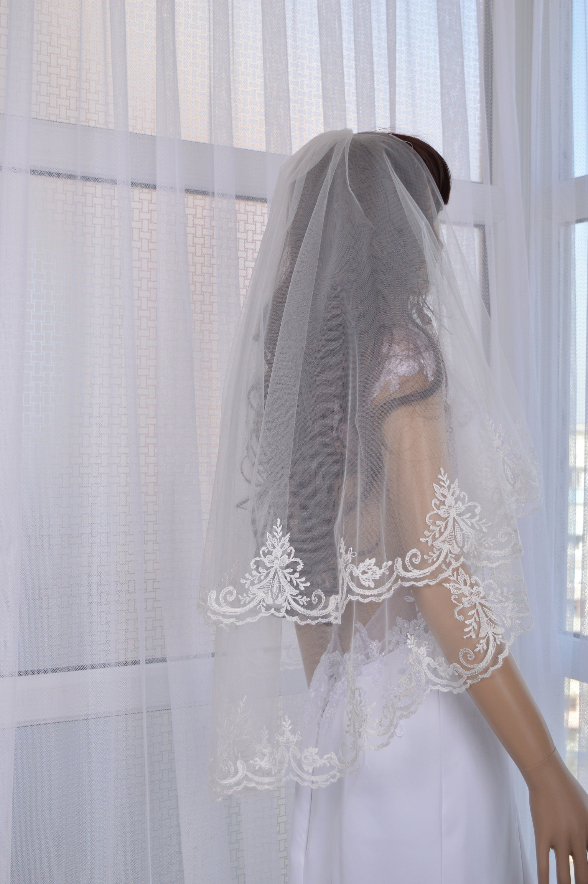 Ellbogenschleier Schleier in 2 Lagen Hochzeitsschleier | Etsy