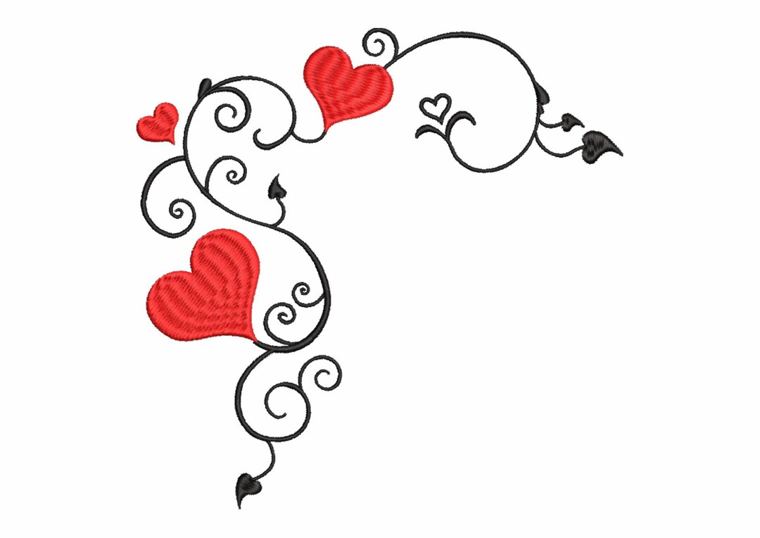 Frames and Borders Embroidery.heart Embroidery Design, 5 Sizes. - Etsy