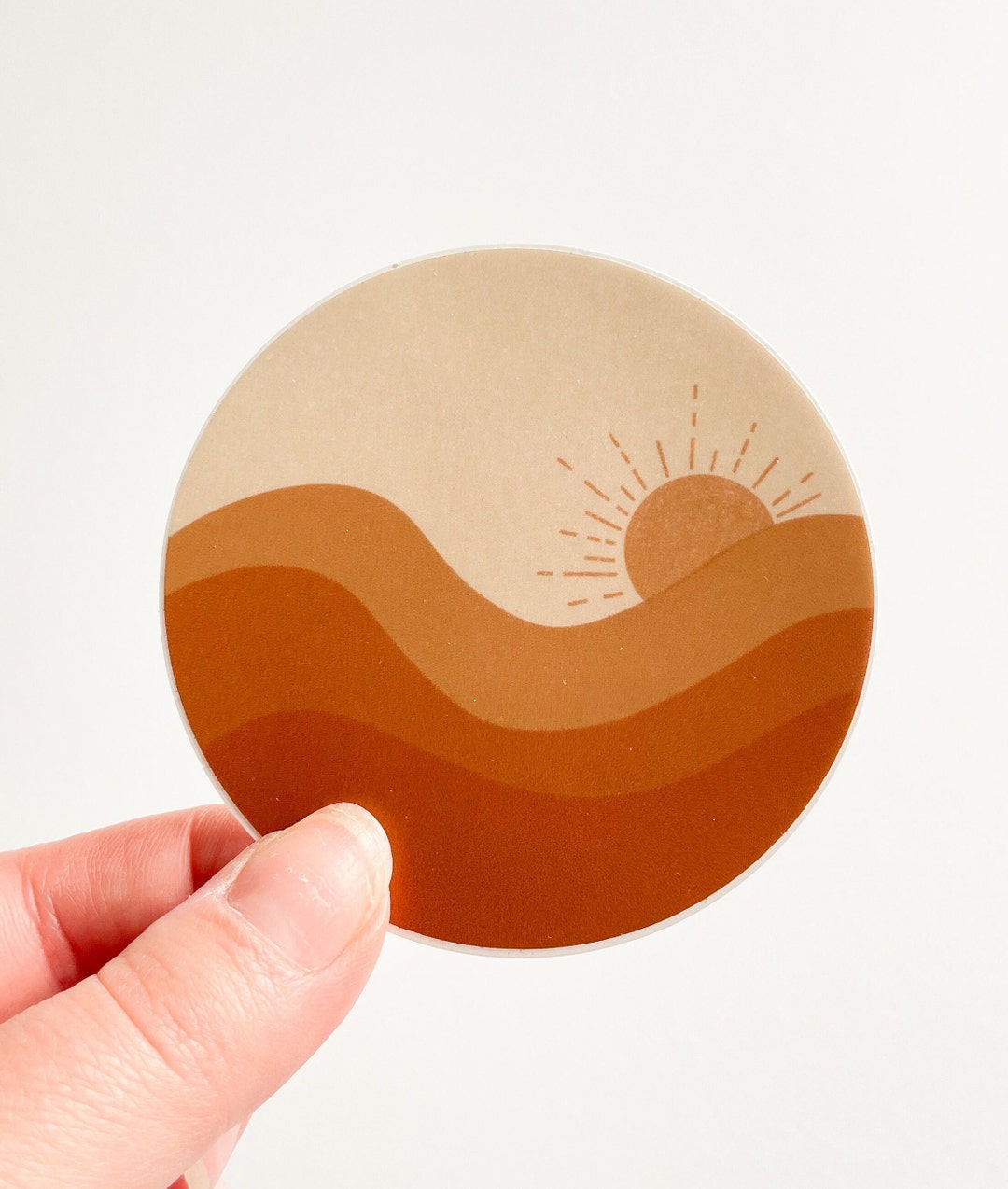 Sun 5x5 Circle Stickers, for Computer, Hydro Flask, Water Bottle, Vinyl ...