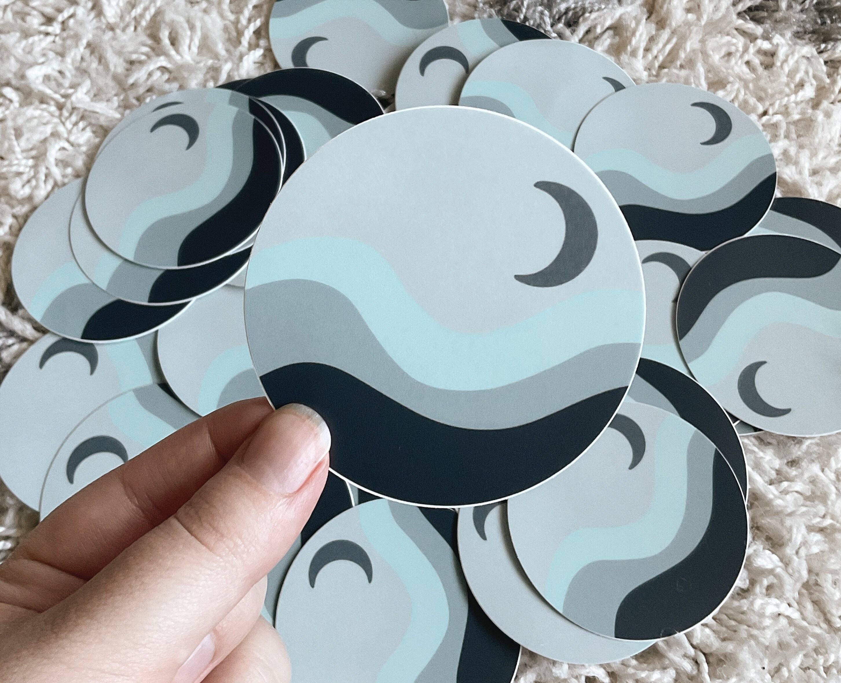 Sun and Moon 3x3 Circle Stickers for Computer Hydro Flask - Etsy
