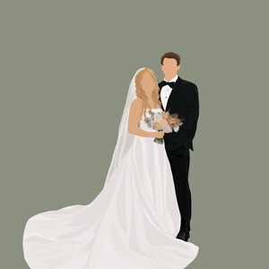 Custom Digital Wedding Faceless Portrait Cartoon Drawing, Christmas ...