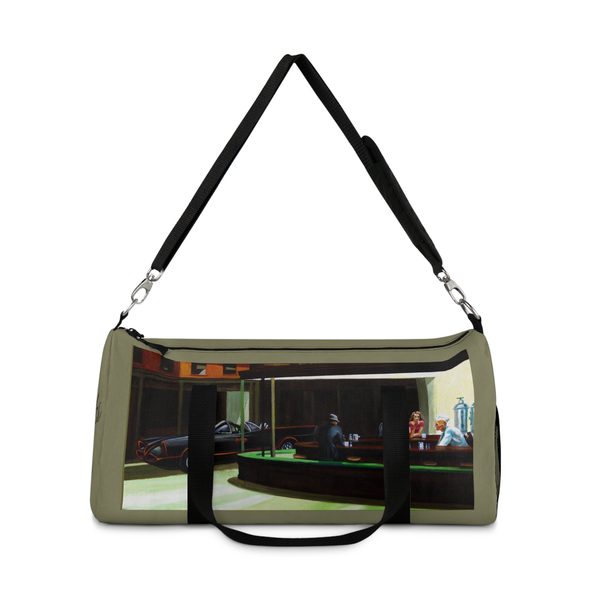Nighthawks, & Batmobile. Edward Hopper Tribute. Duffel Bag. Large and ...