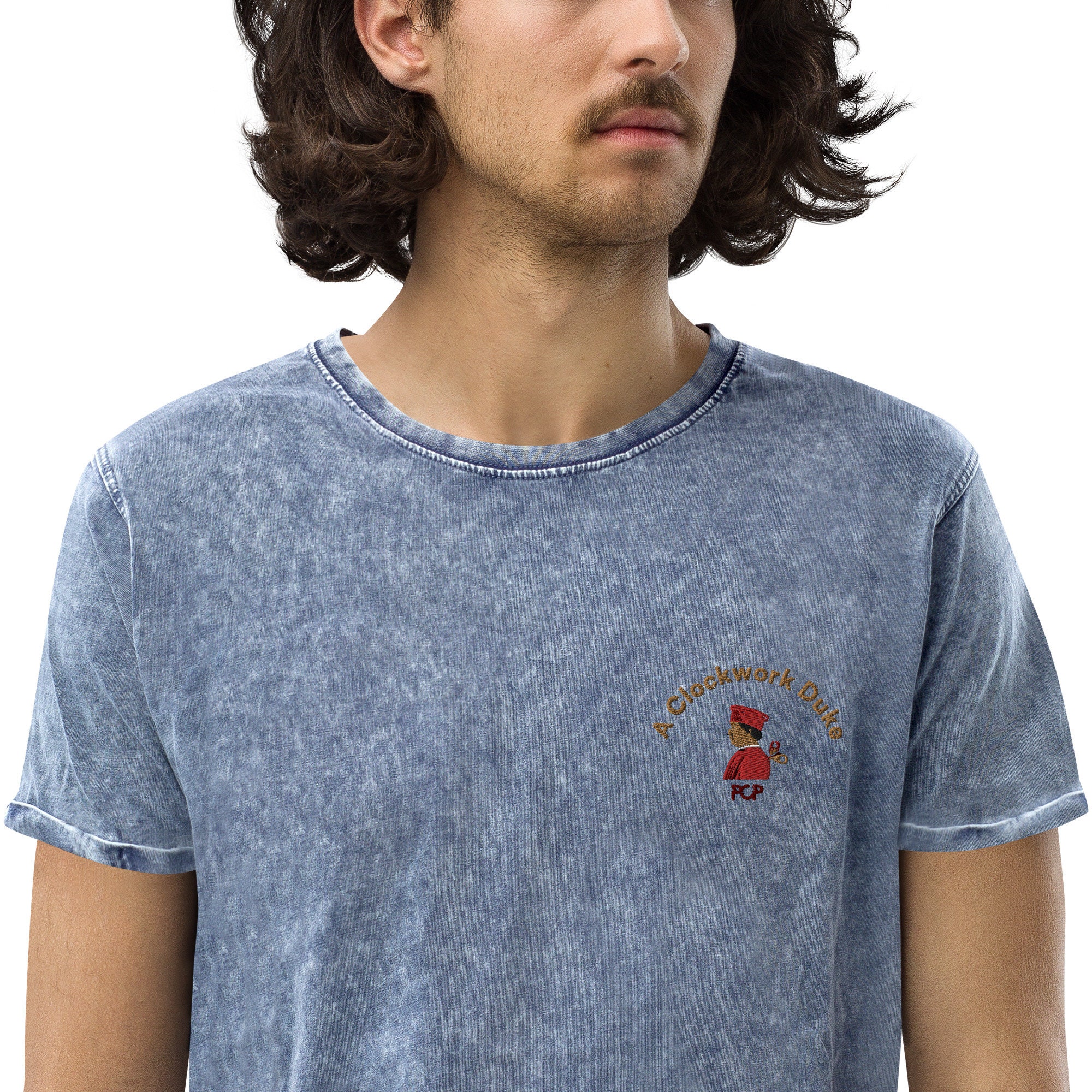 A Clockwork Duke PCP Logo Embroidery Denim T-shirt - Etsy