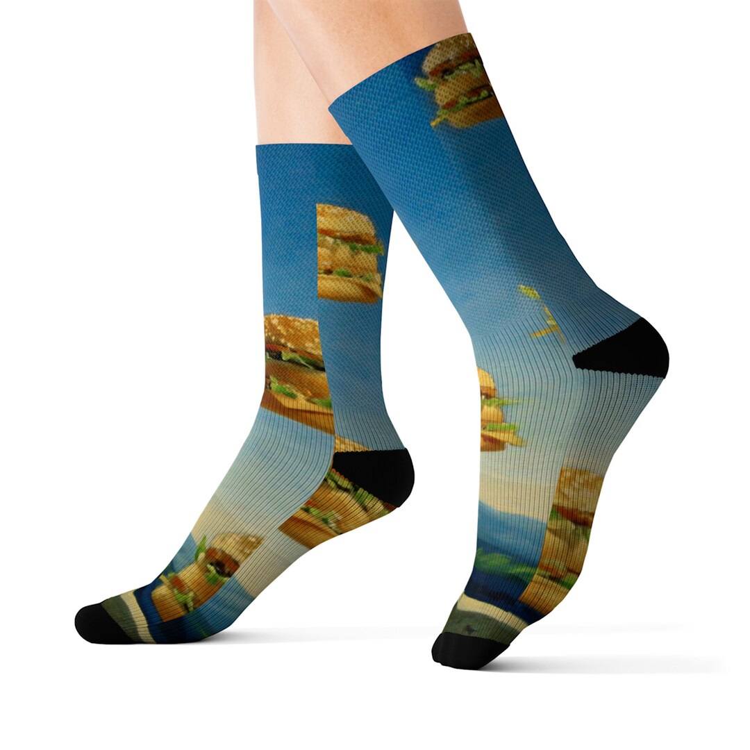 Invaders in Magritte. Flying Hamburgers Socks US. Flying Hamburgers ...