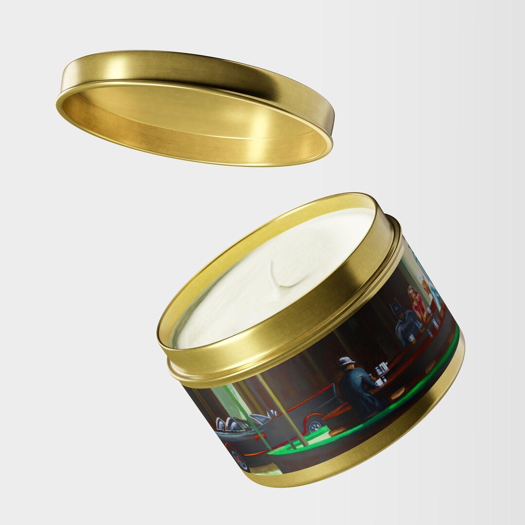 Nighthawks & Batmobile. After Edward Hopper. Tin Candles - Etsy