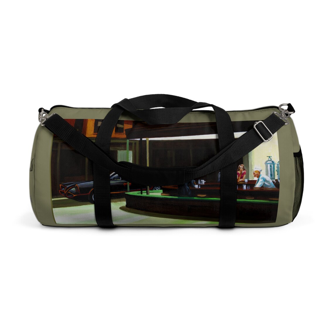 Nighthawks, & Batmobile. Edward Hopper Tribute. Duffel Bag. Large and ...