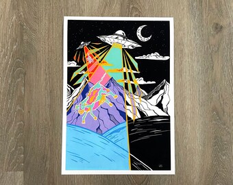 Alien Abduction Greg Hildebrandt Photo Print, Pinup Art Hand Signed - Etsy