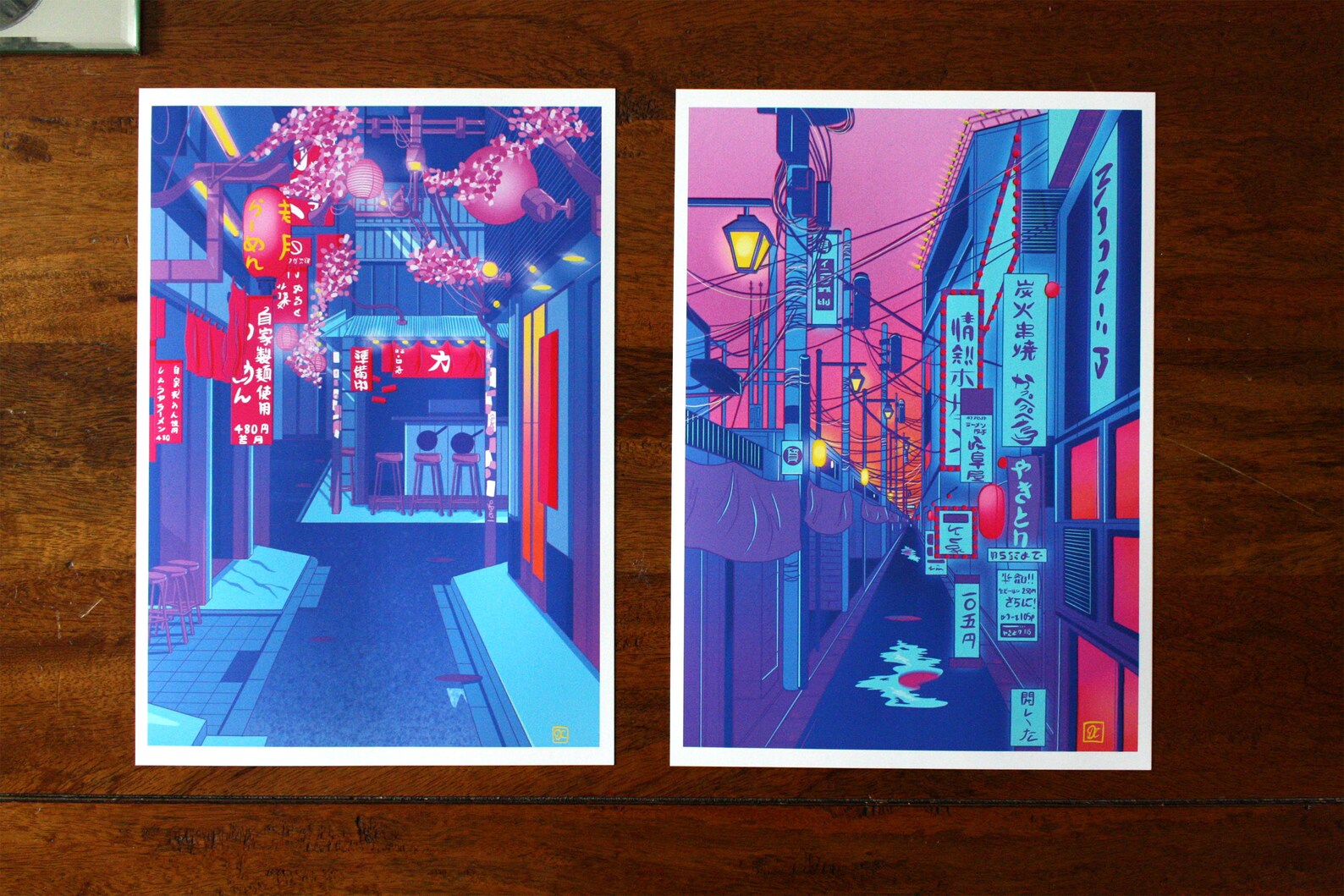 Tokyo/japan A4 Print Set of 2. Shinjukushibuyastreetneon | Etsy