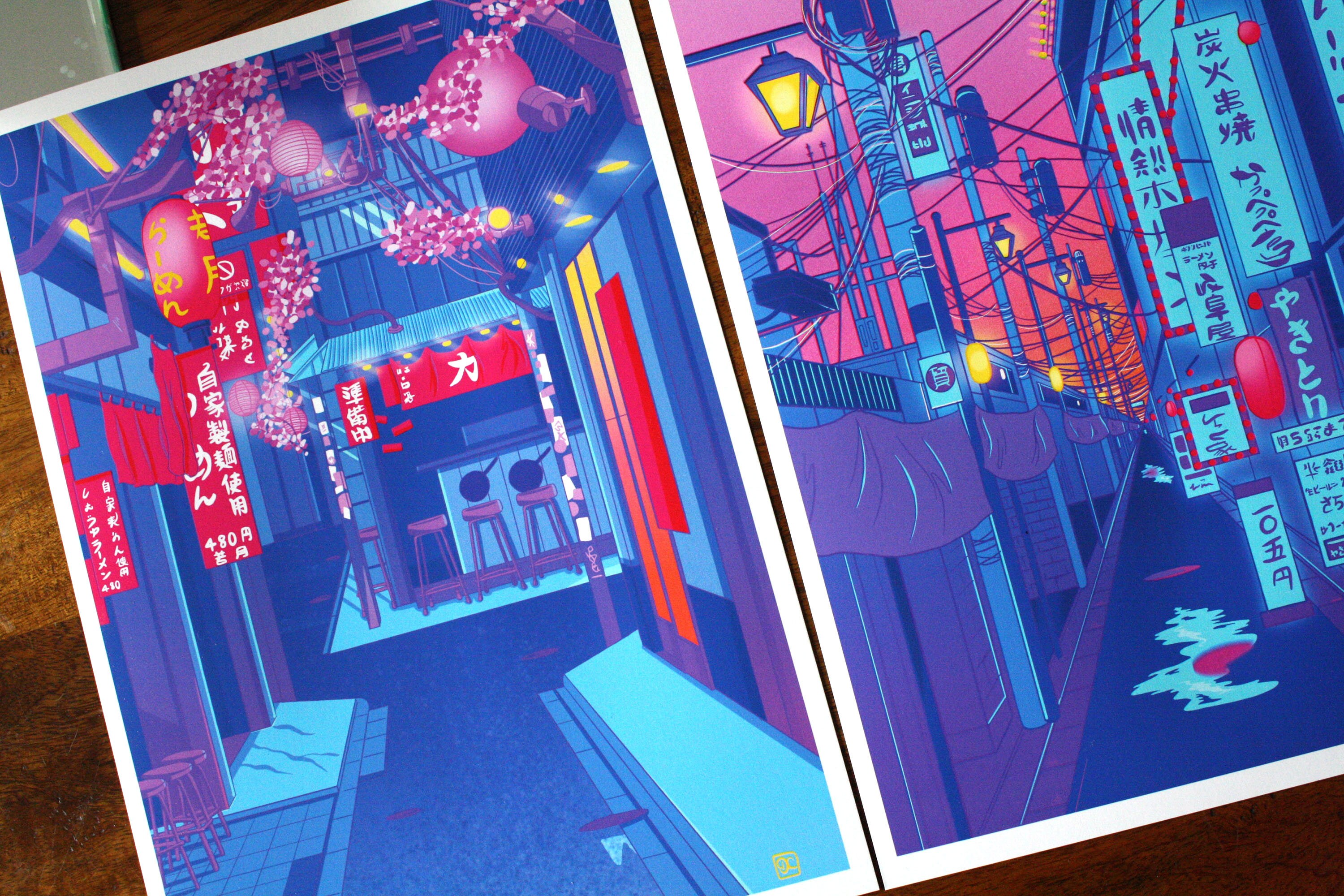 Tokyo/japan A4 Print Set of 2. Shinjukushibuyastreetneon - Etsy UK