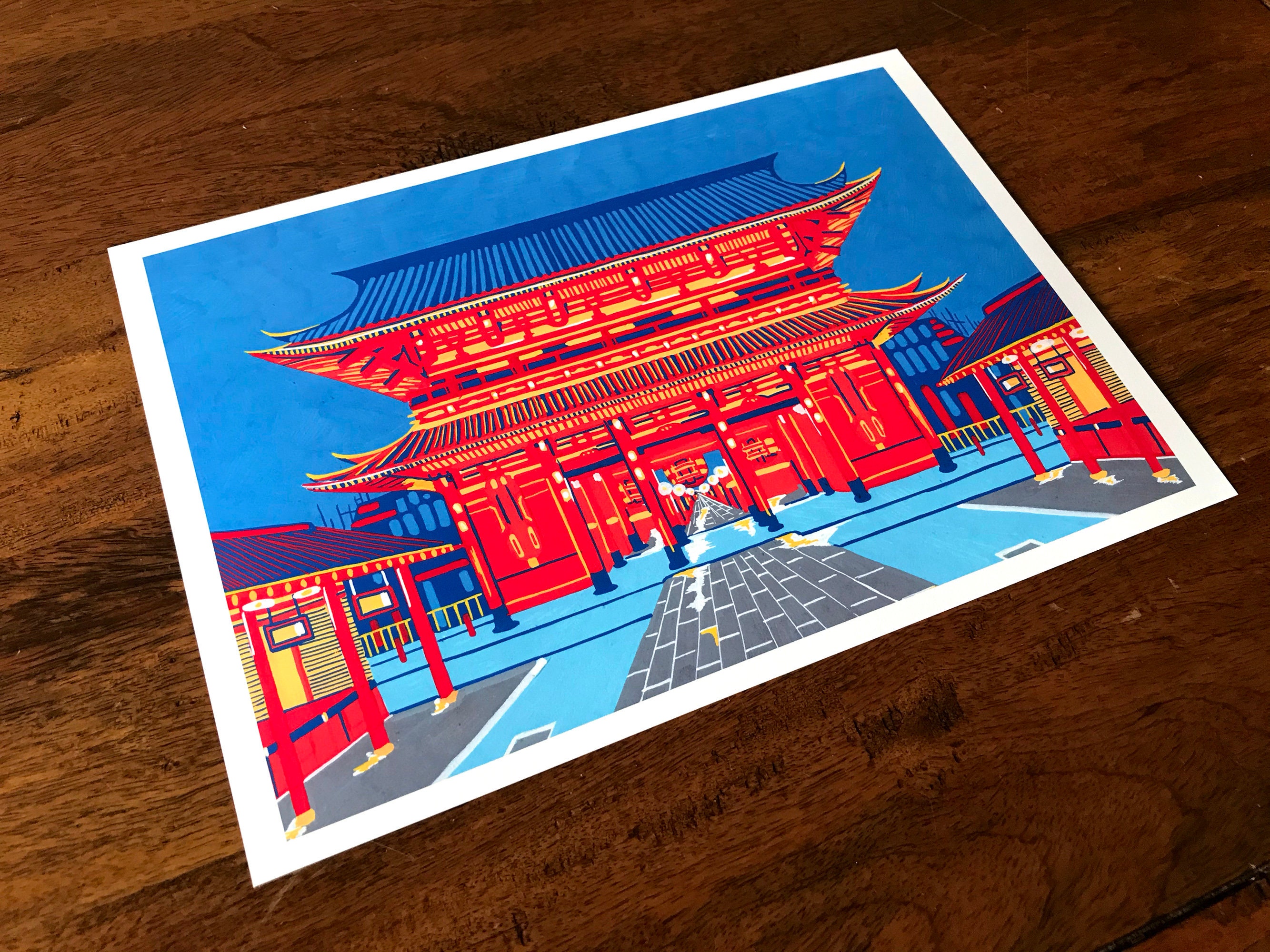 A4 Original Japanese Temple Print | Etsy