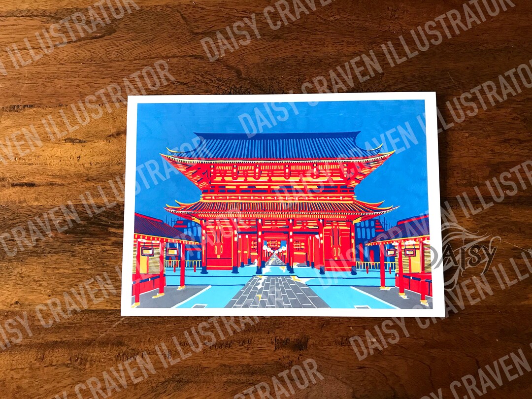 A4 Original Japanese Temple Print - Etsy