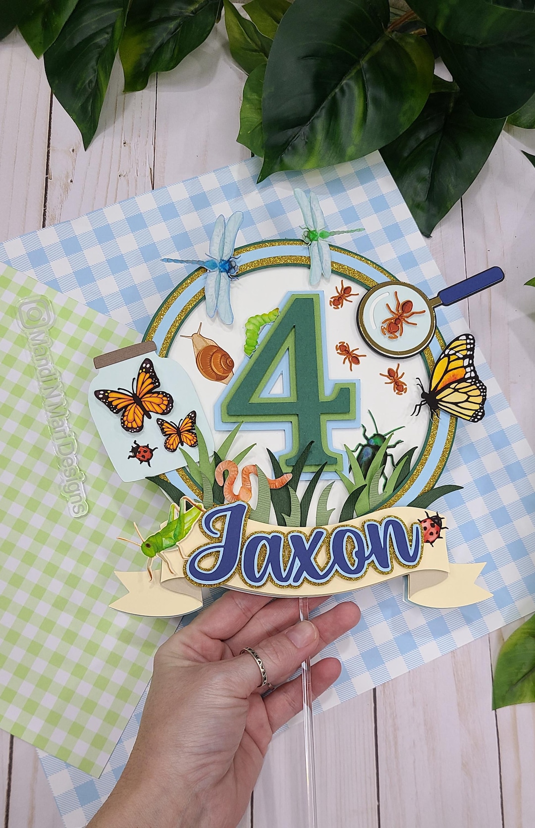 Bugging Out Birthday Theme Cake Topper / Rustic Bug Birthday Party ...