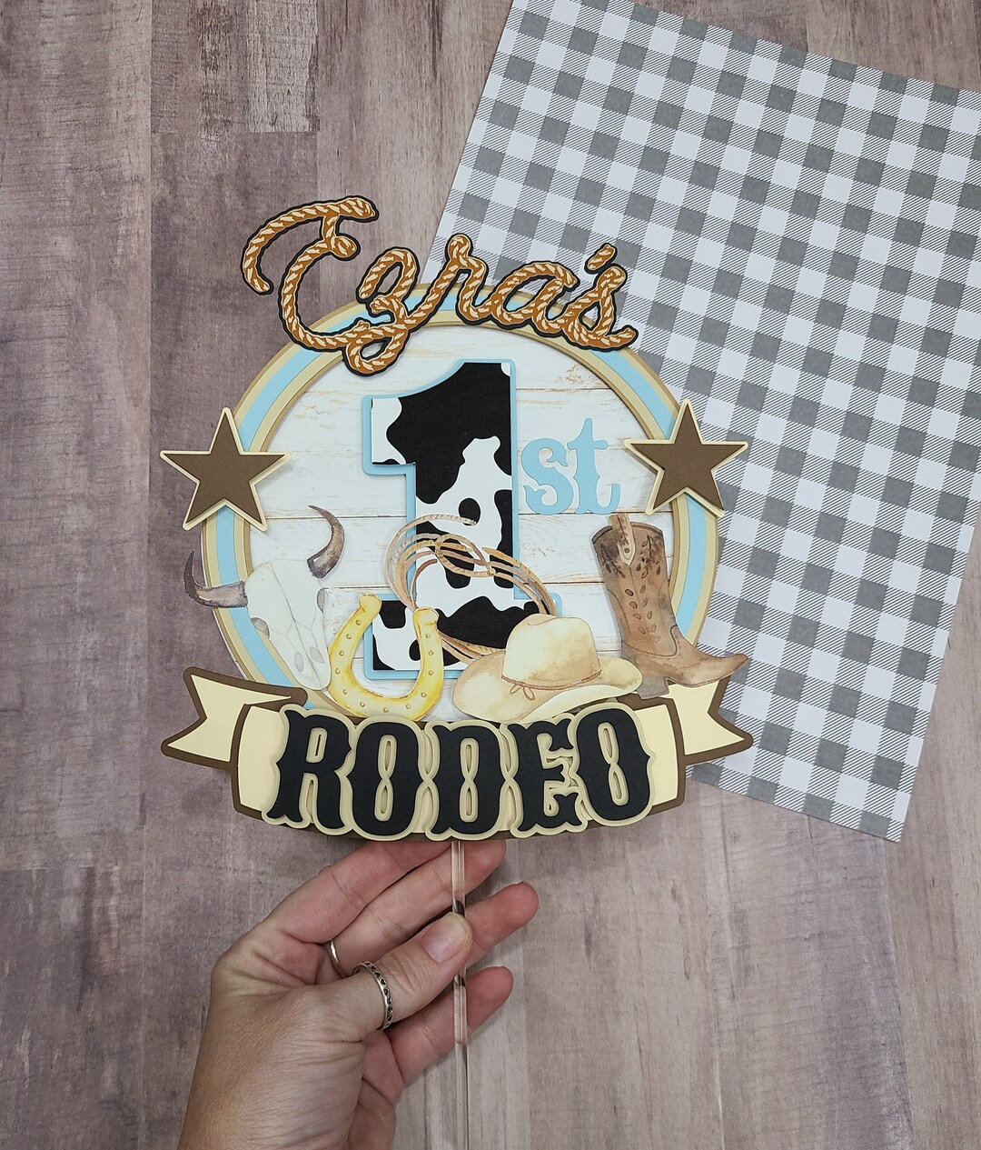 1st Rodeo Cake Topper / Cowboy Theme Cake Topper / 1st Birthday ...