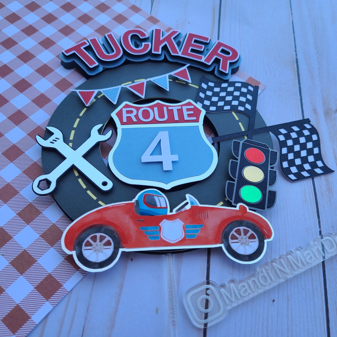 Racecar Birthday Cake Topper: Need FOUR Speed Theme - Etsy