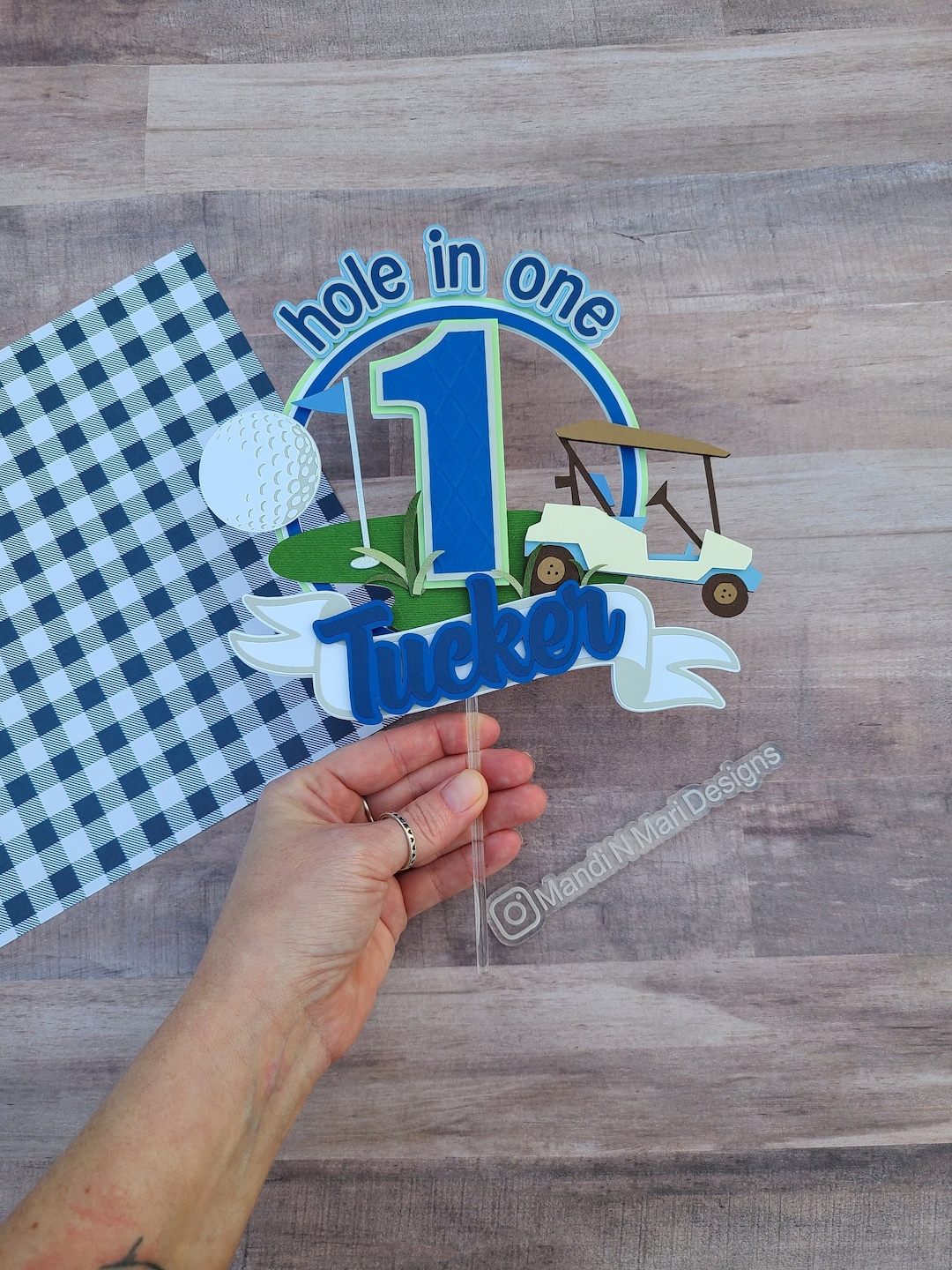 Hole in One Cake Topper/ Golf Cake Topper/ Golfing Cake/ 1st Birthday ...