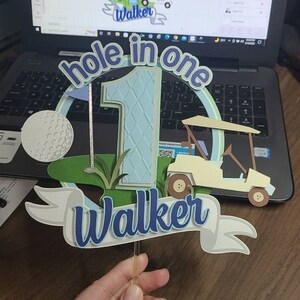 Hole in One Cake Topper/ Golf Cake Topper/ Golfing Cake/ 1st Birthday ...