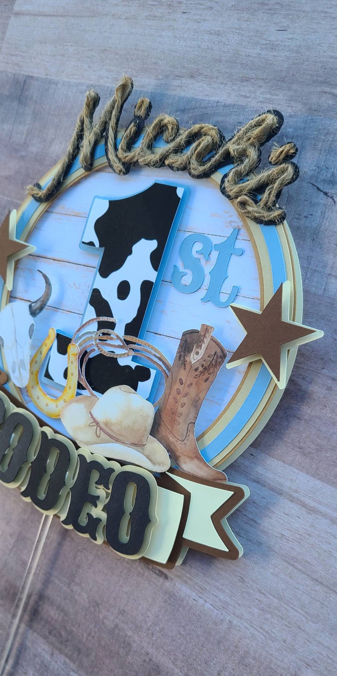 1st Rodeo Cake Topper / Cowboy Theme Cake Topper / 1st - Etsy