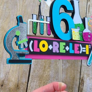 Light up Science Birthday Cake Topper: Glitter Lab Theme - Etsy