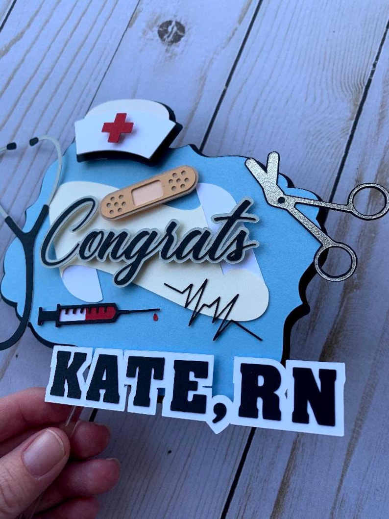 Nursing Graduation Cake Topper RN Theme Cake Topper - Etsy