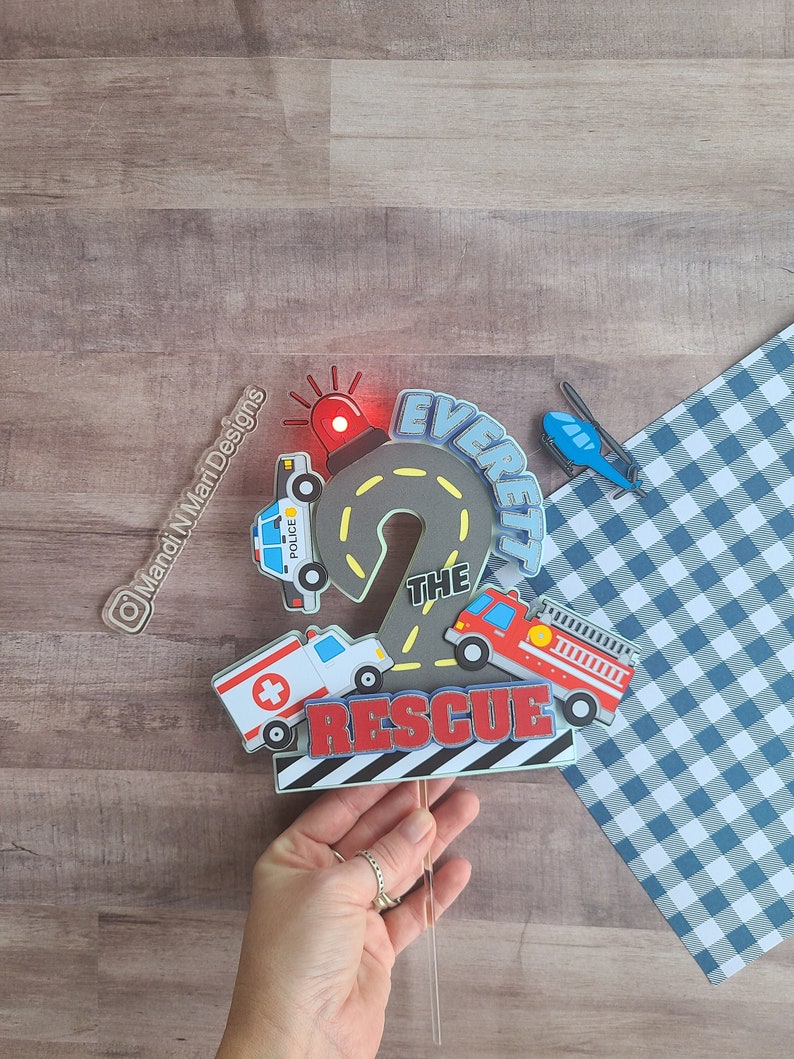 TWO the Rescue Cake Topper: First Responder Birthday Party Decor - Etsy