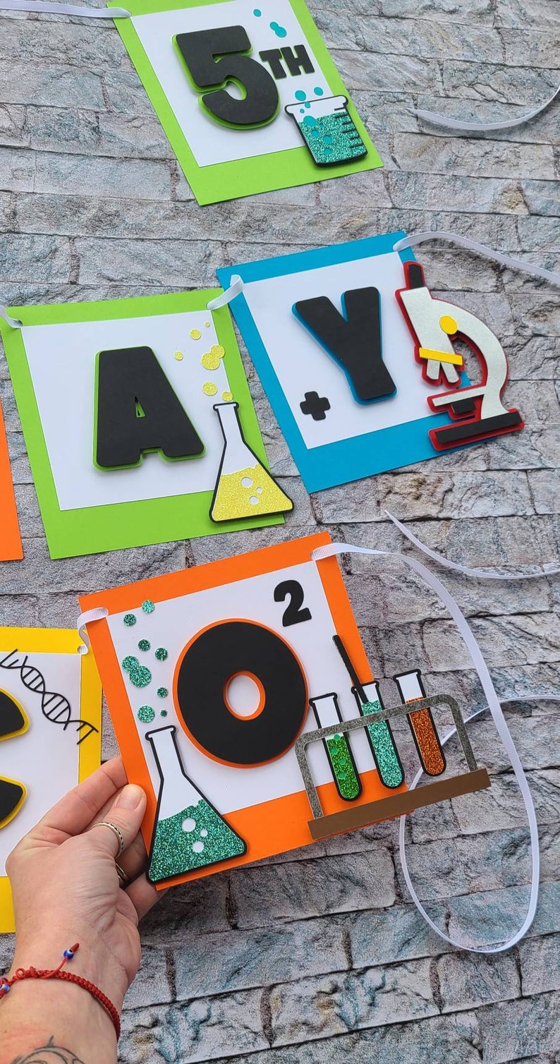 Science Wonder Lab Happy Birthday Banner / Chemistry Birthday - Etsy